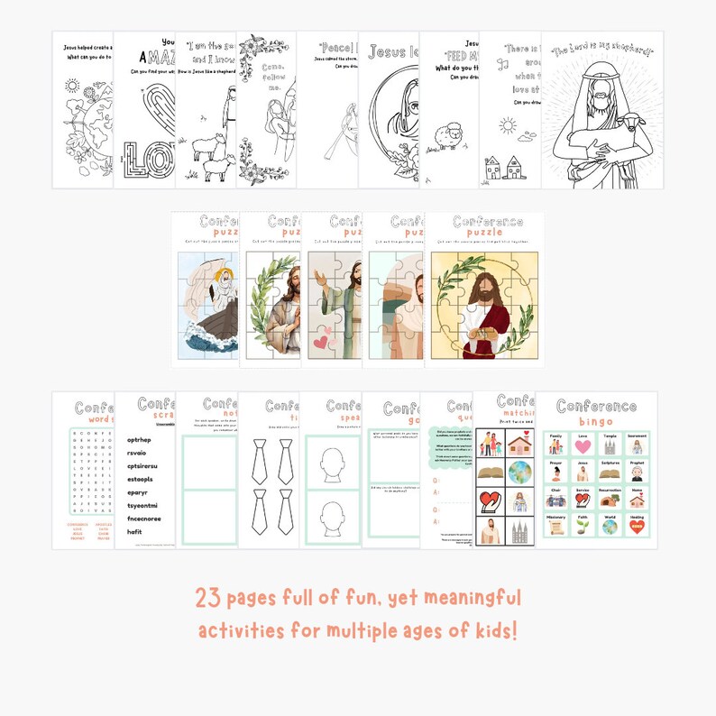 LDS Conference Activity Coloring Book Packet - Etsy