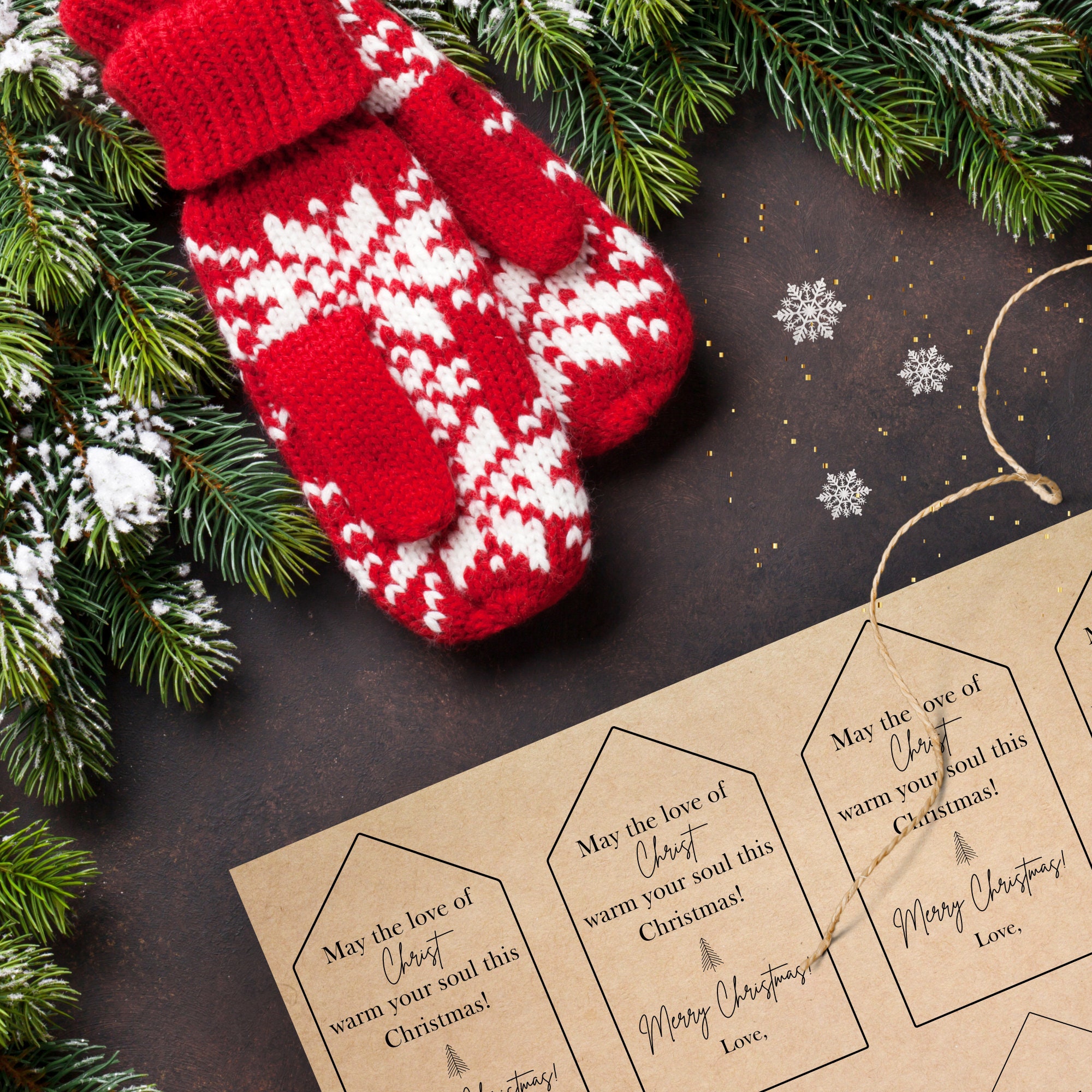 Neighbor / Friends / Teacher Christmas Holiday Gift Tag Digital ...