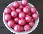 20MM Rose Red Color Acrylic Matte Beads Chunky Beads Bubblegum - Etsy