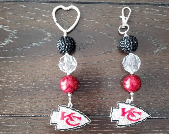 Kansas City Chiefs Inspired Key Chain / Zipper Charm / Backpack Bling ...