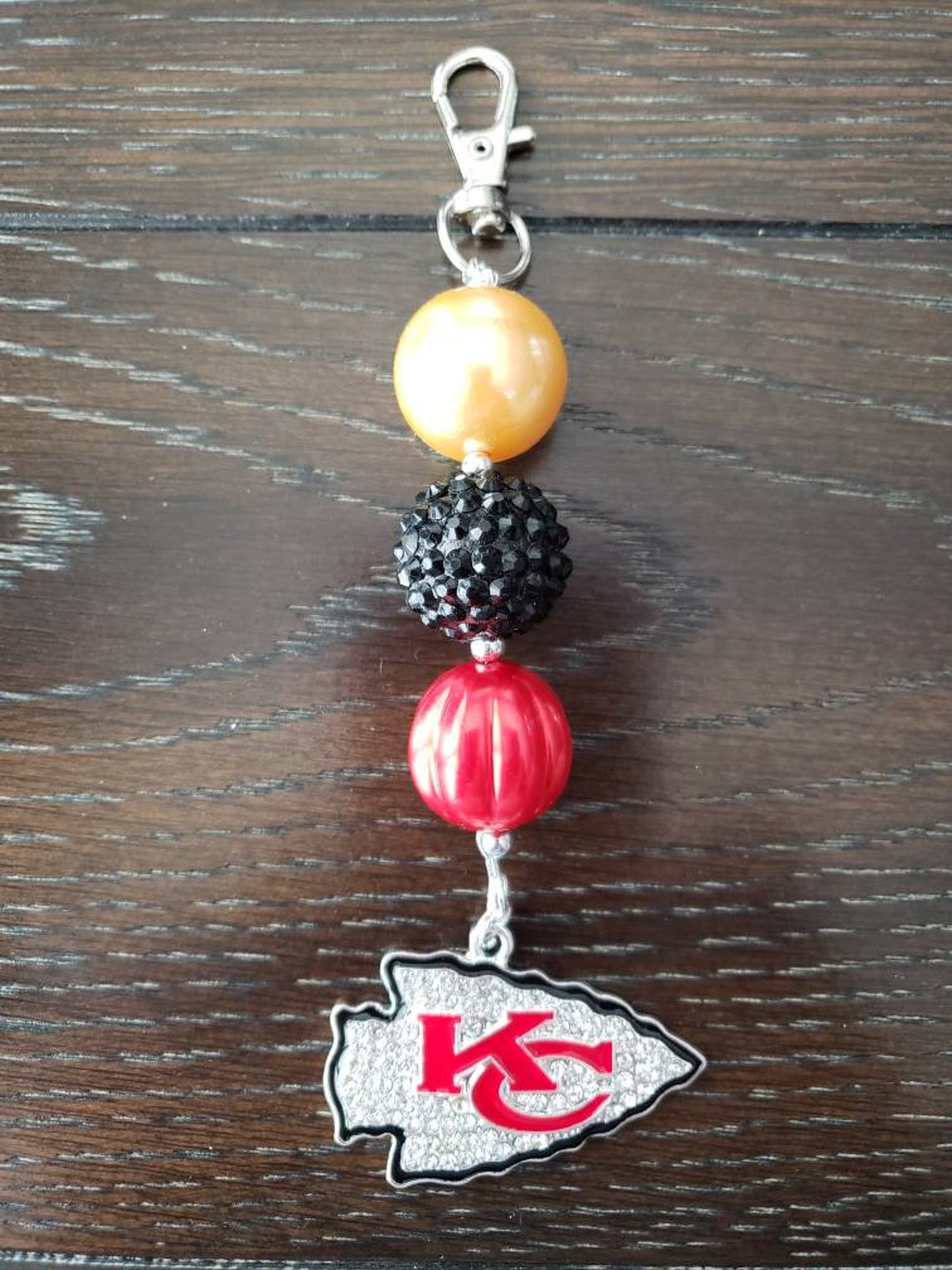 Kansas City Chiefs Inspired Key Chain / Zipper Charm / Backpack Bling ...