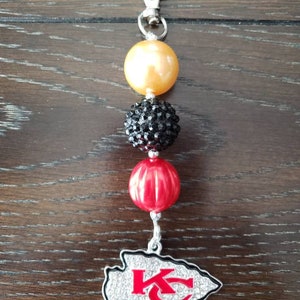 Kansas City Chiefs Inspired Key Chain / Zipper Charm / Backpack Bling ...