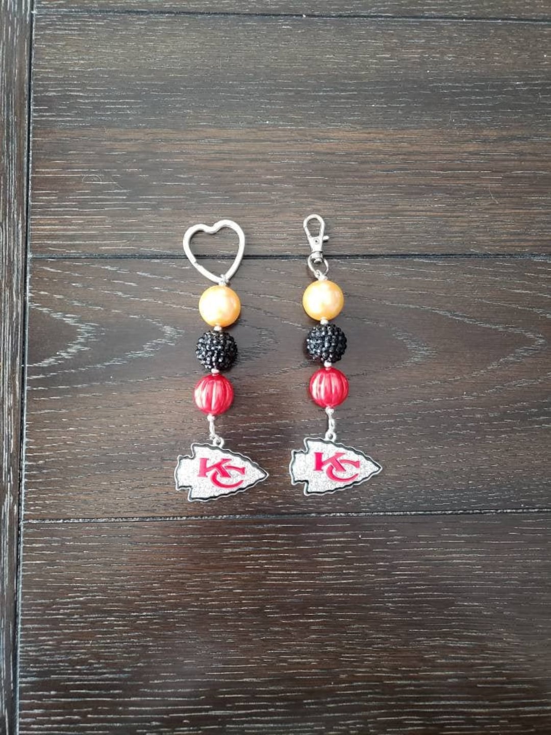 Kansas City Chiefs Inspired Key Chain / Zipper Charm / Backpack Bling ...