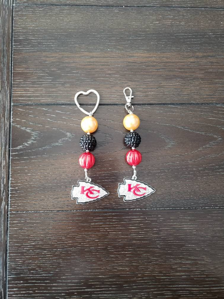 Kansas City Chiefs Inspired Key Chain / Zipper Charm / Backpack Bling ...