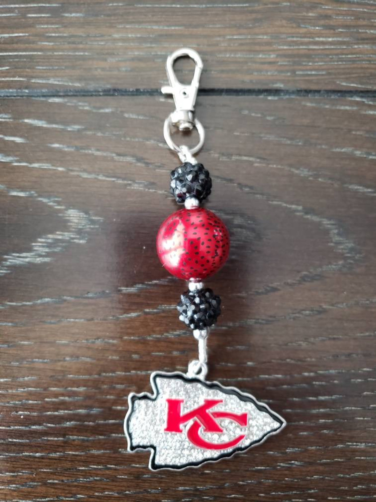 Kansas City Chiefs Inspired Key Chain / Zipper Charm / Backpack Bling ...