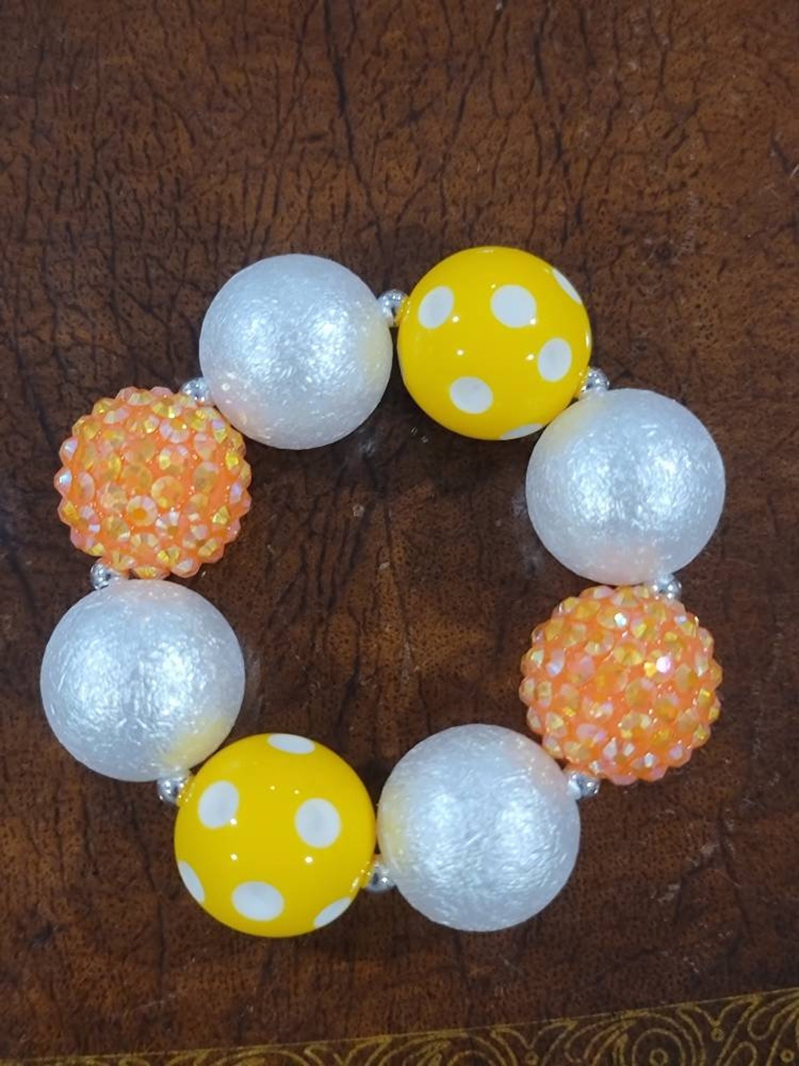 Halloween Candy Corn Necklace Chunky Bubblegum Bead Necklace / Key ...