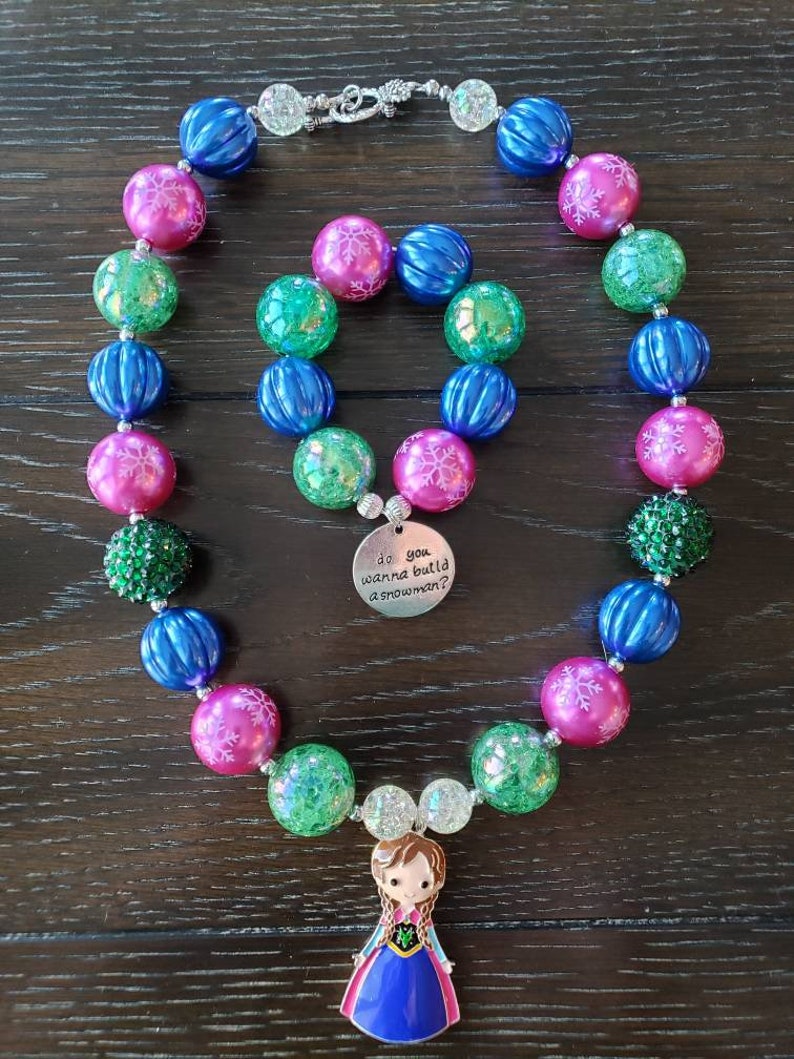 Frozen Princess Anna Inspired Children's Chunky Bubblegum Bead Necklace ...