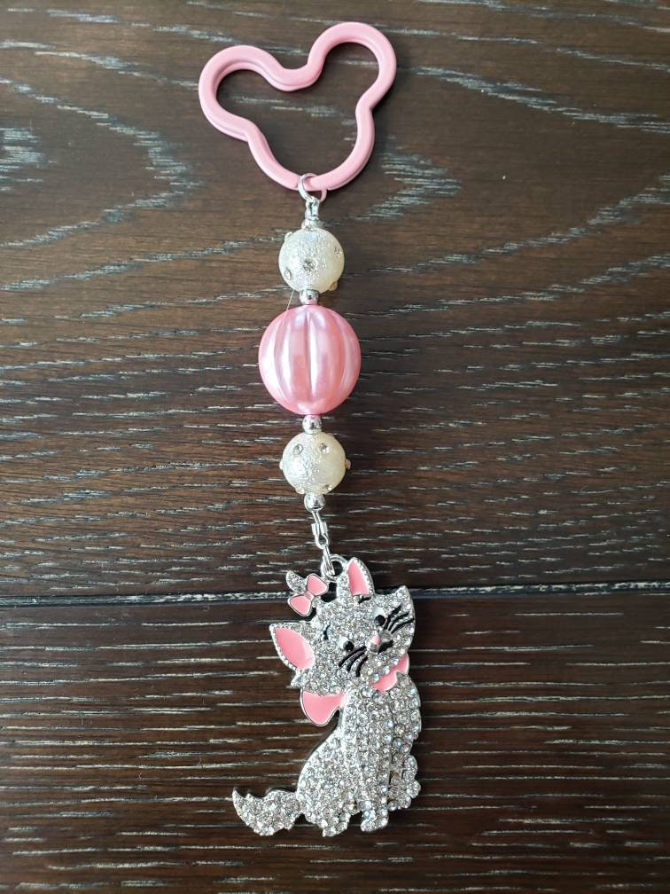 Rhinestone Aristocats Marie Inspired Keychain/ Purse Charm/ - Etsy