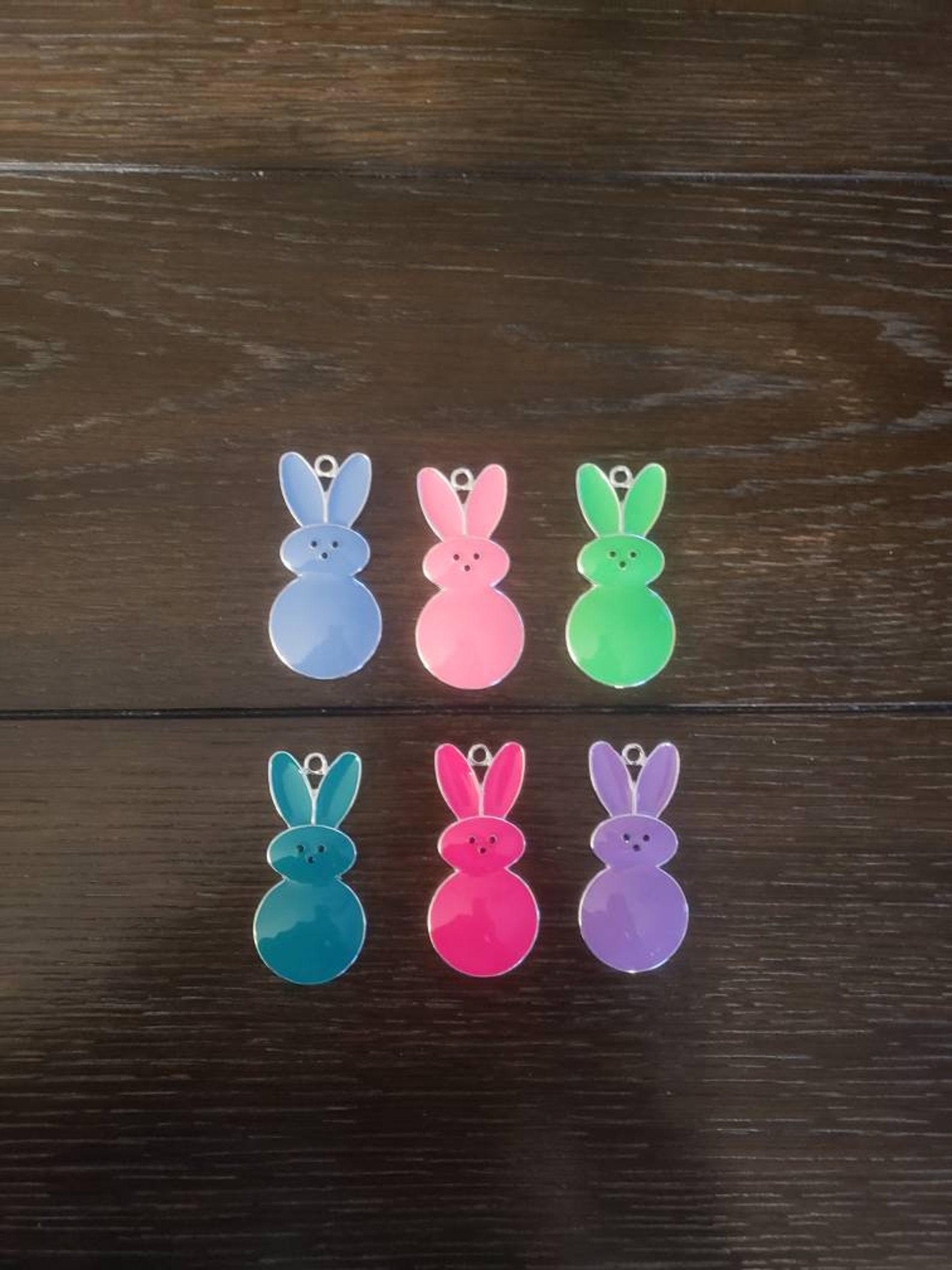 Spring Easter Inspired Bunny Peep Pendants in Light Pink | Etsy