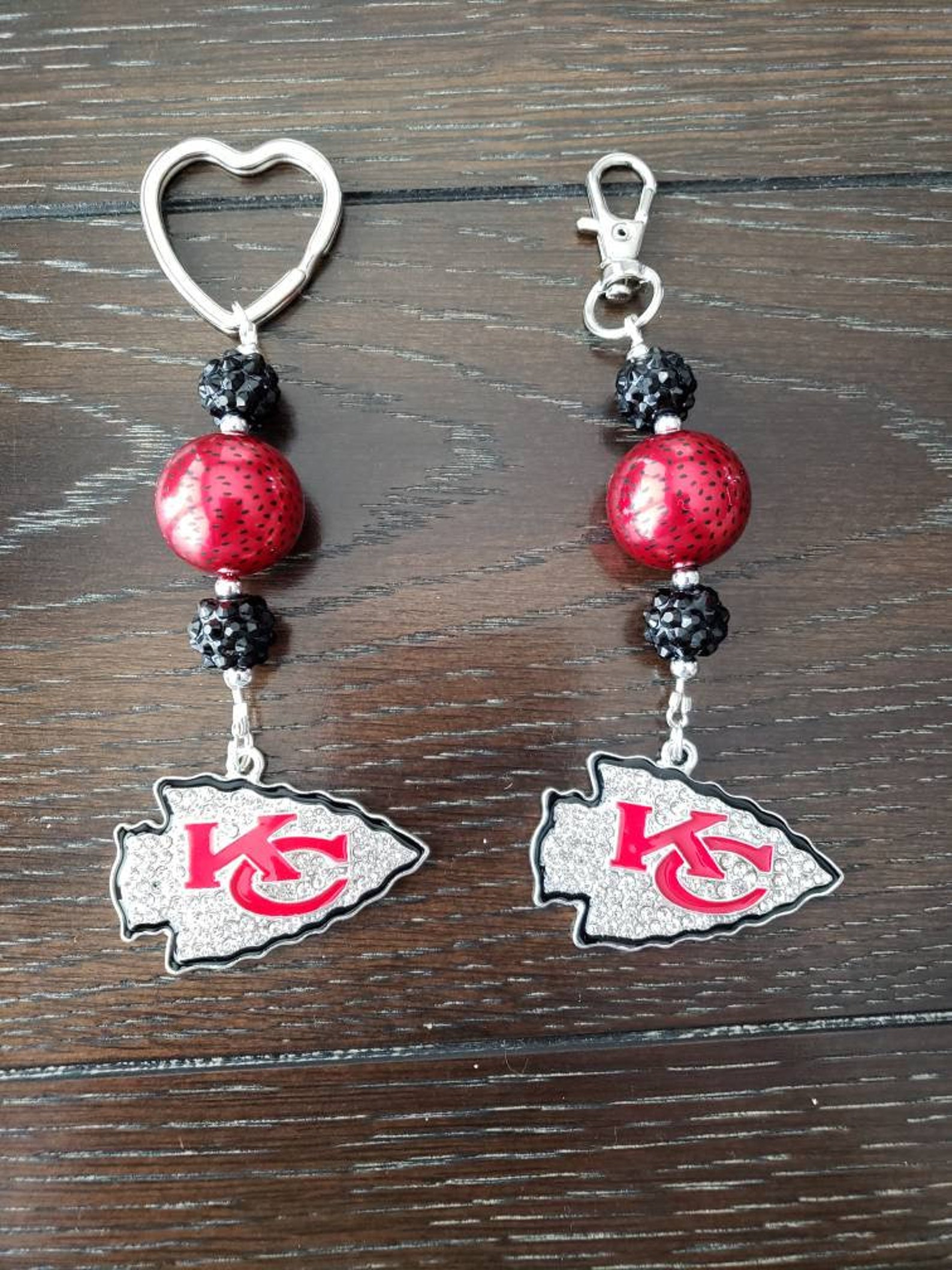 Kansas City Chiefs Inspired Key Chain / Zipper Charm / Backpack Bling ...