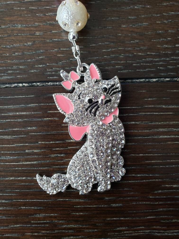 Rhinestone Aristocats Marie Inspired Keychain/ Purse Charm/ - Etsy