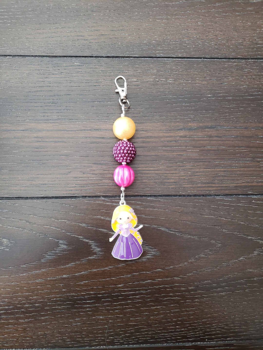 Tangled Princess Rapunzel Inspired Chunky Bubblegum Bead Key Chain ...