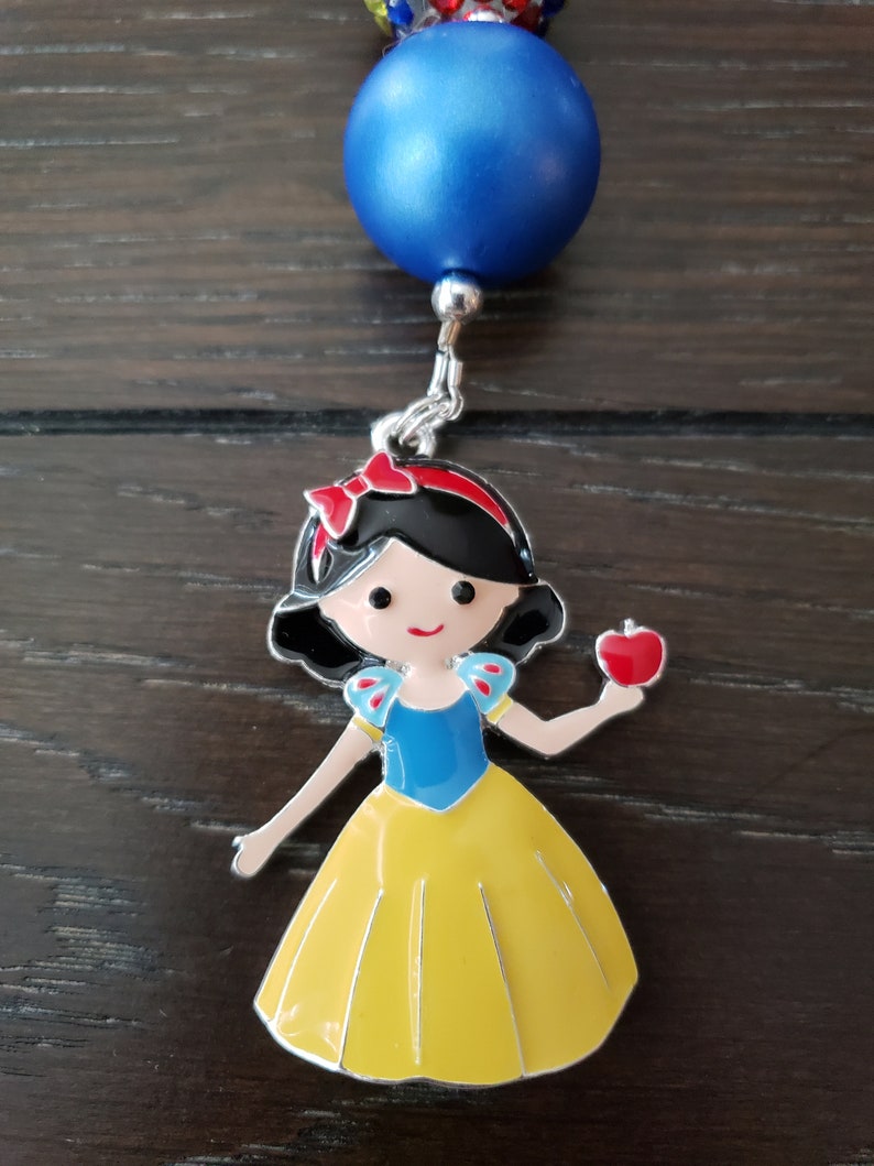 Princess Snow White Inspired Chunky Bubblegum Bead Key Chain / Back ...