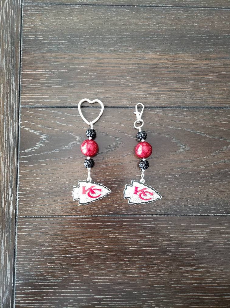 Kansas City Chiefs Inspired Key Chain / Zipper Charm / Backpack Bling ...