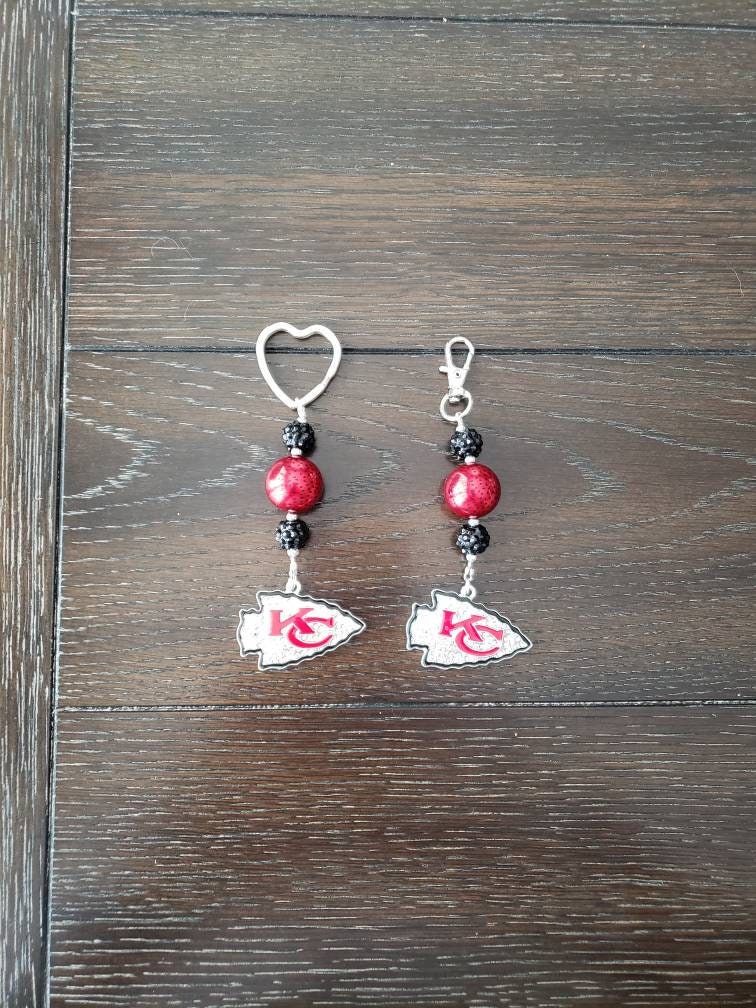 Kansas City Chiefs Inspired Key Chain / Zipper Charm / Backpack Bling ...