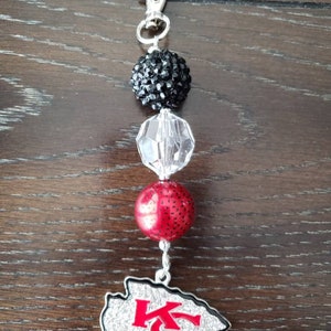 Kansas City Chiefs Inspired Key Chain / Zipper Charm / Backpack Bling ...