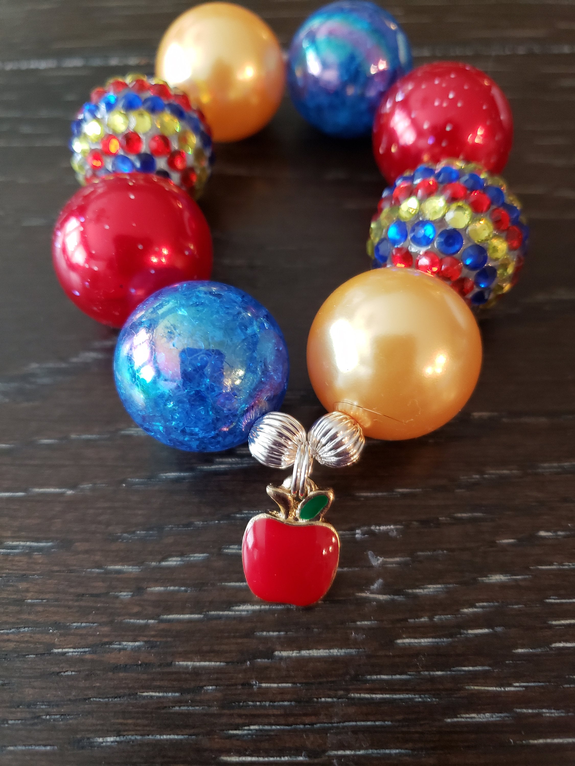 Princess Snow White Inspired Chunky Bubblegum Bead Necklace and ...
