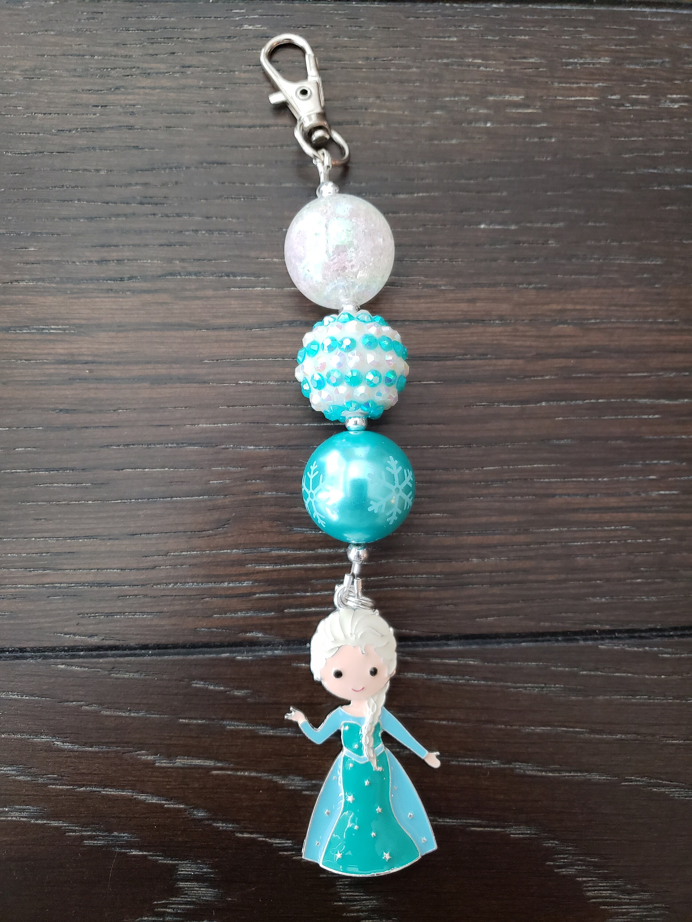 Frozen's Queen Elsa Inspired Chunky Bubblegum Bead Key Chain / Back ...