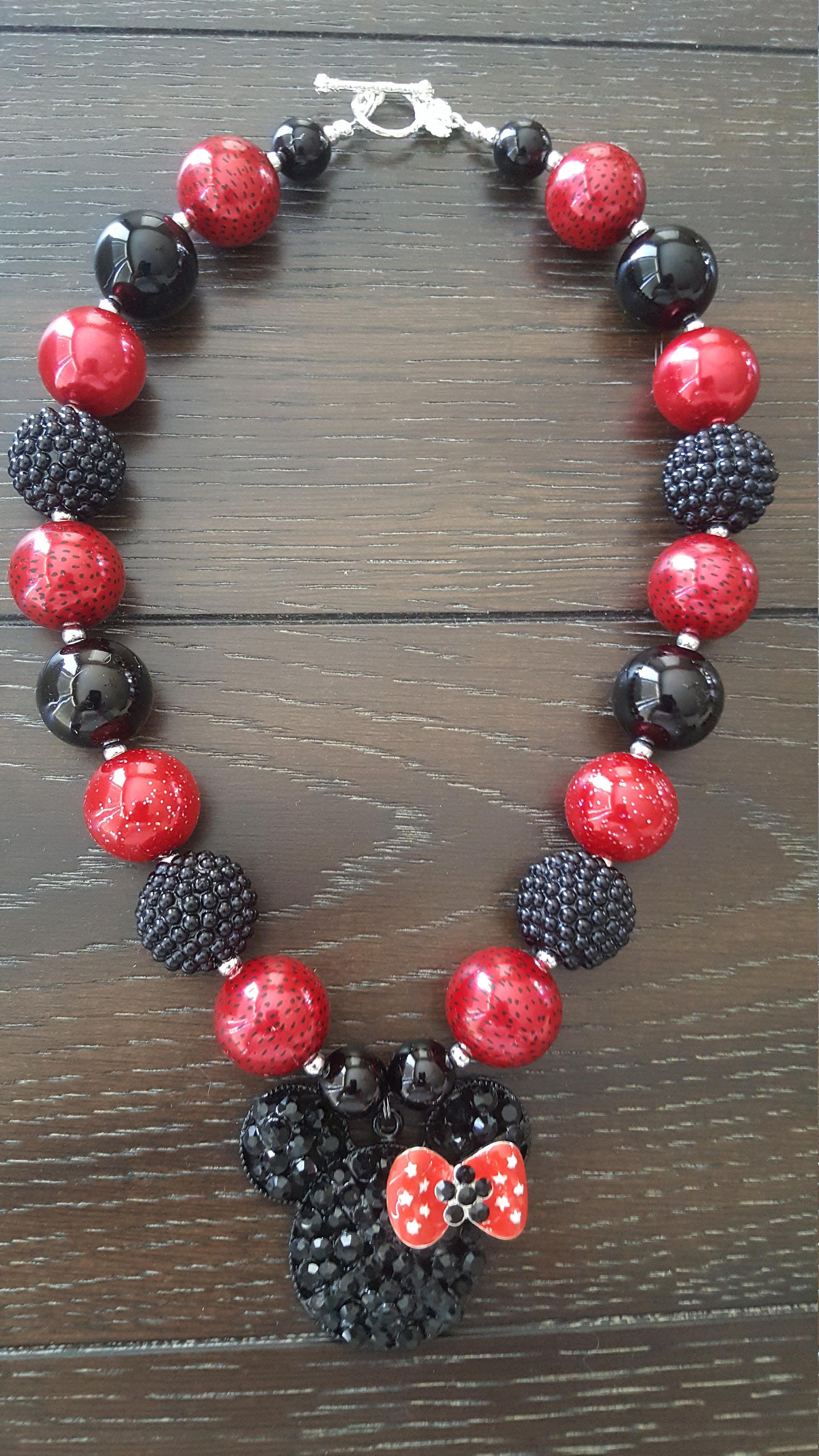 Minnie Mouse Inspired Children's Chunky Bubblegum Bead | Etsy