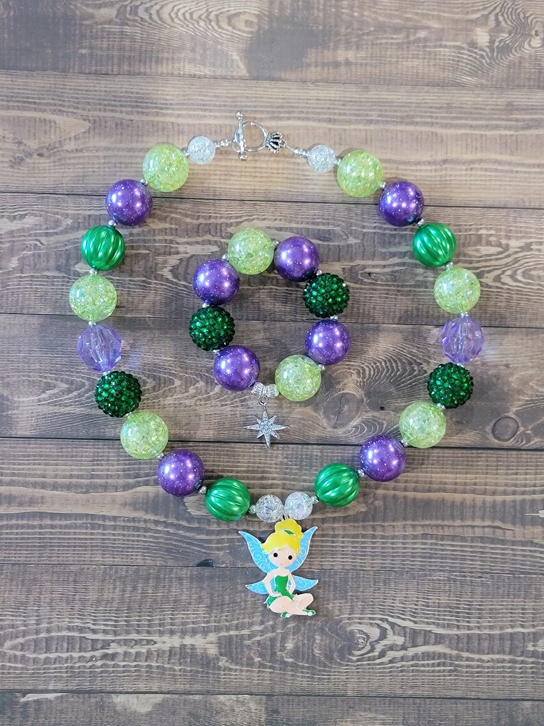 Peter Pan's Fairy Tinkerbell Inspired Bubblegum Chunky Bead Necklace ...