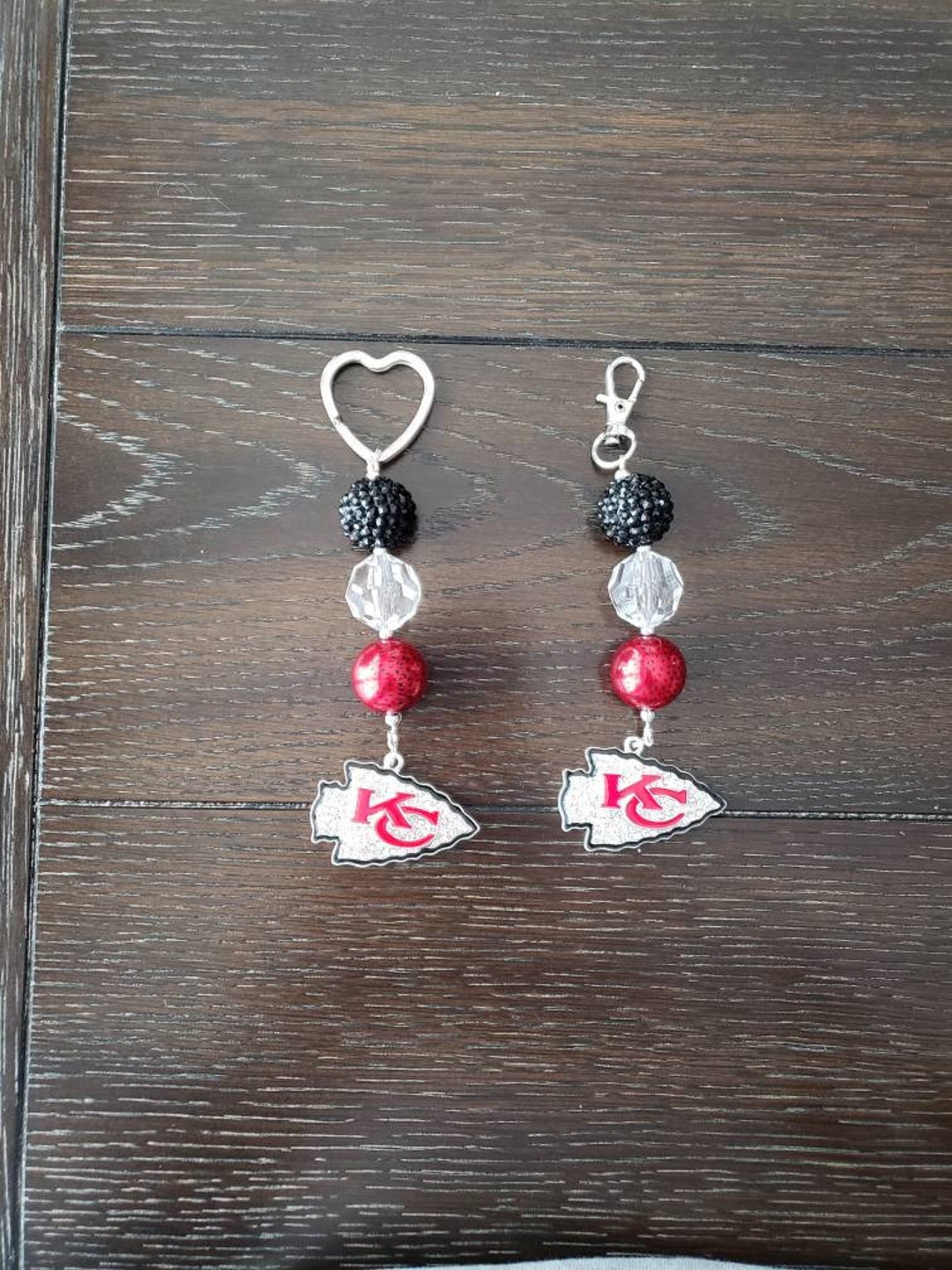 Kansas City Chiefs Inspired Key Chain / Zipper Charm / Backpack Bling ...