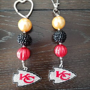 Kansas City Chiefs Inspired Key Chain / Zipper Charm / Backpack Bling ...