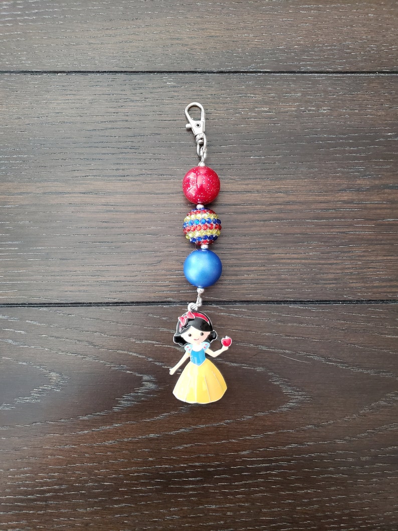 Princess Snow White Inspired Chunky Bubblegum Bead Key Chain / Back ...