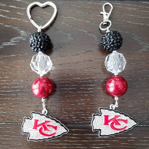 Kansas City Chiefs Inspired Key Chain / Zipper Charm / Backpack Bling ...