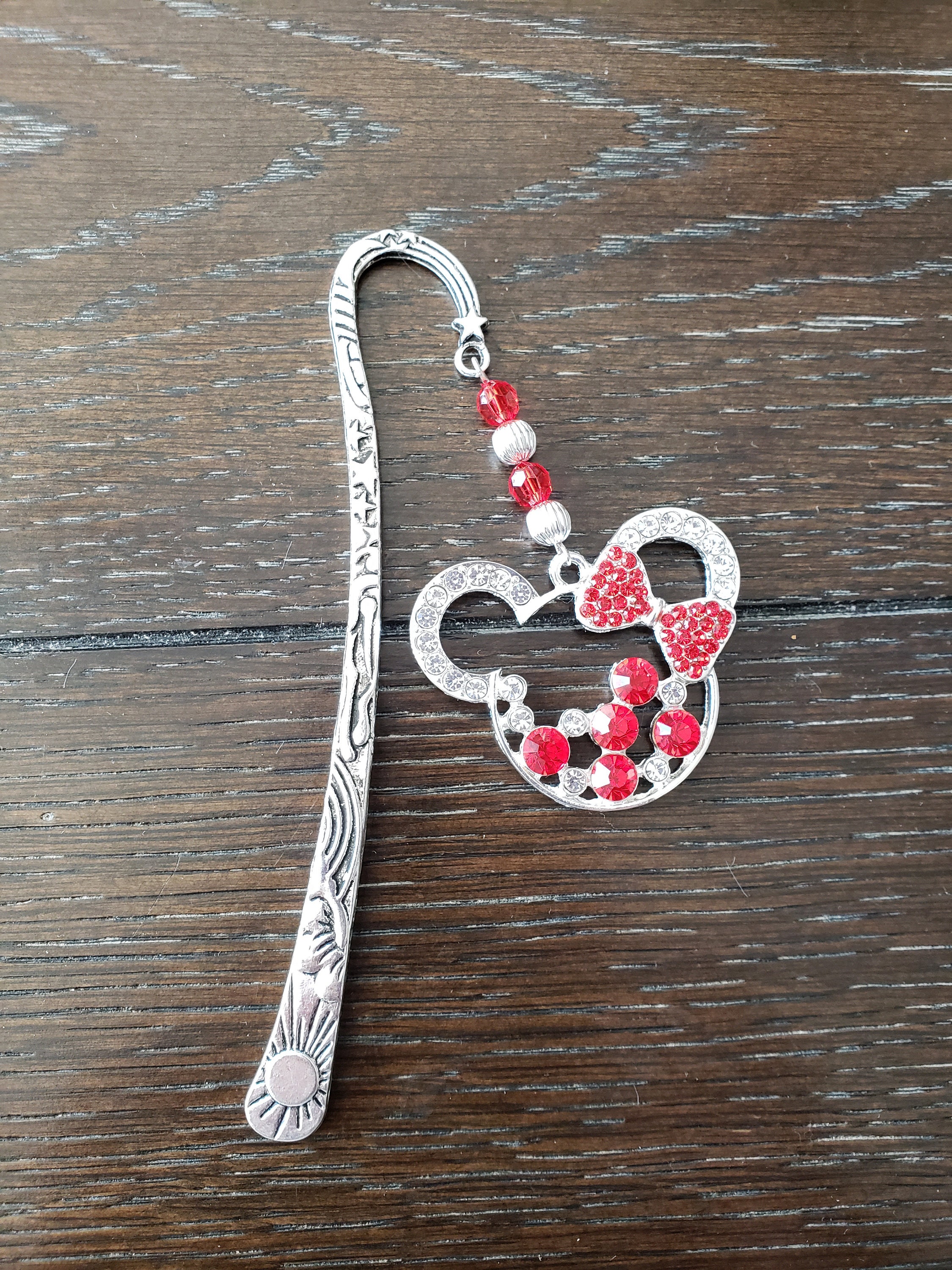 Minnie Inspired metal Bookmark in Silver with Stars Rainbows | Etsy