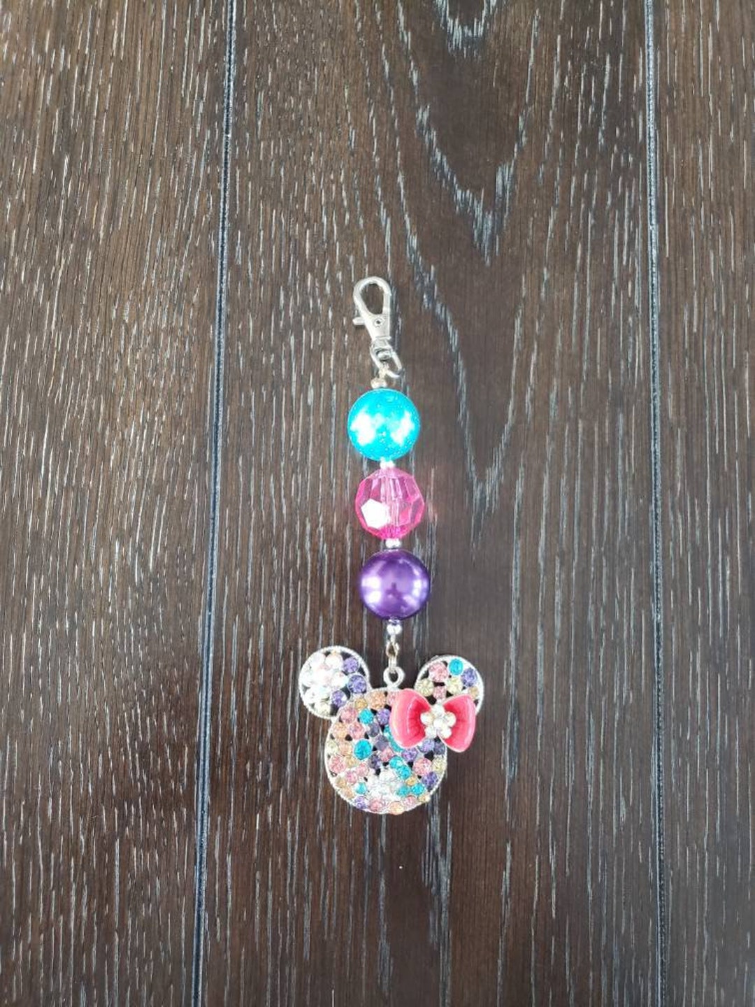 Minnie Mouse Inspired Key Chain / Zipper Charm / Backpack Bling / Purse ...