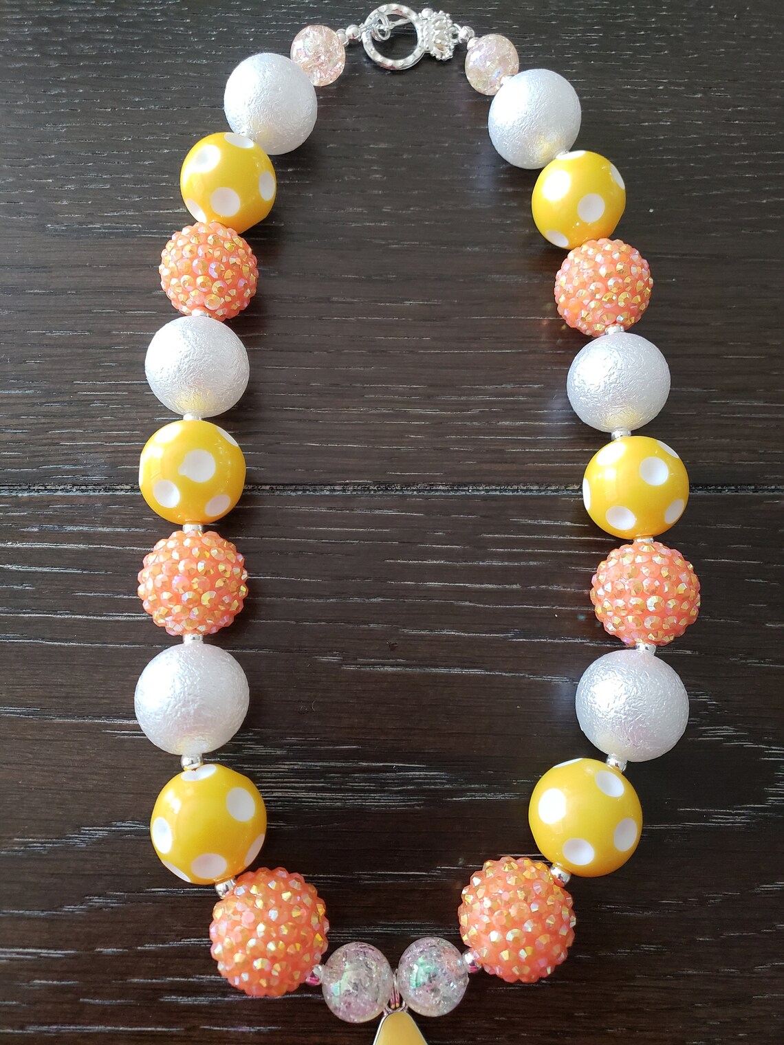 Halloween Candy Corn Necklace Chunky Bubblegum Bead Necklace / Key ...
