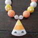 Halloween Candy Corn Necklace Chunky Bubblegum Bead Necklace / Key ...