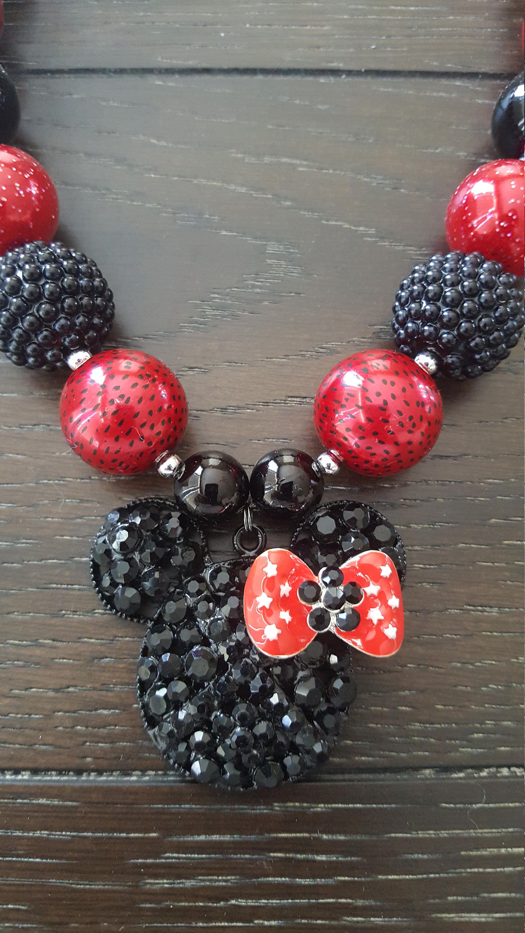Minnie Mouse Inspired Children's Chunky Bubblegum Bead - Etsy