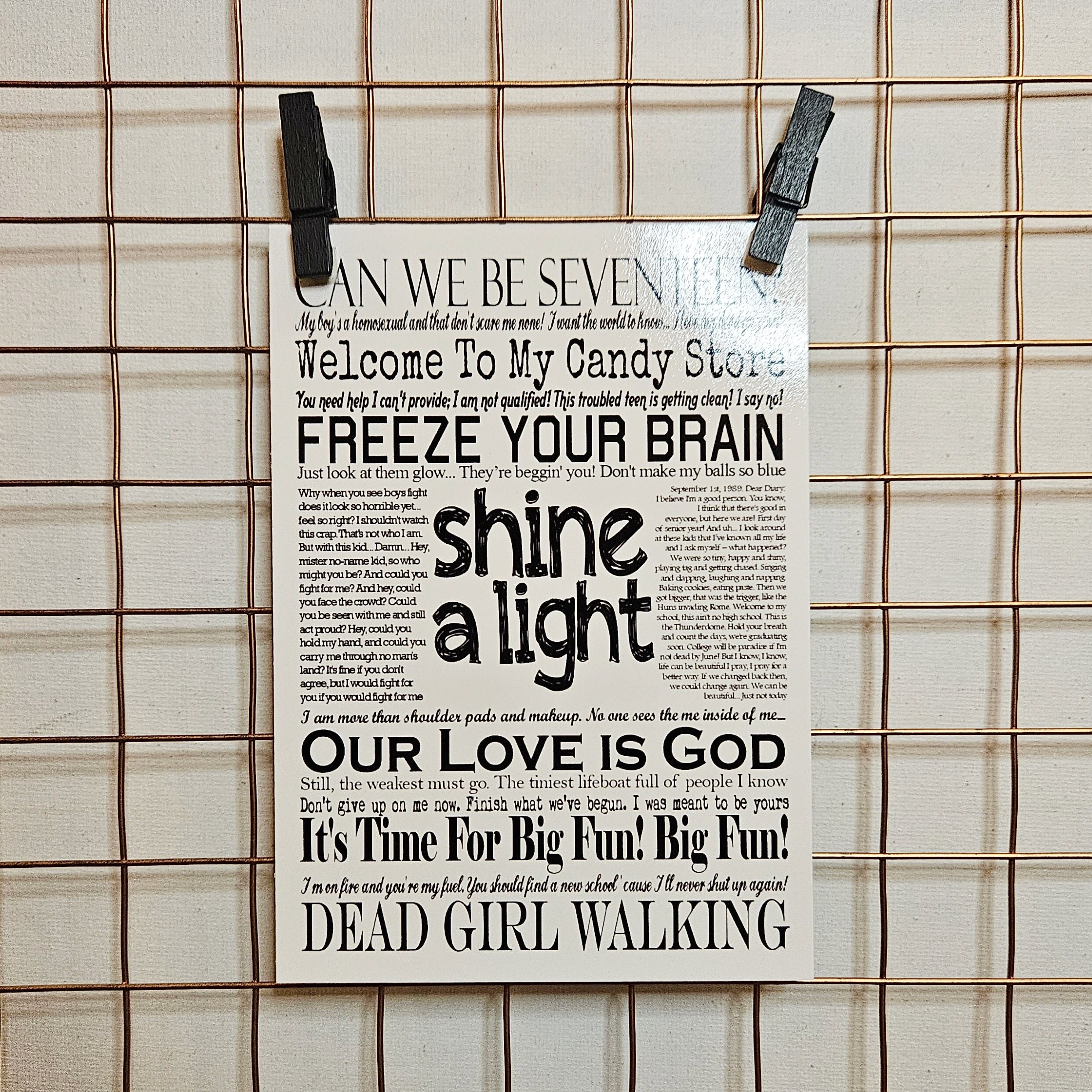 Heathers the Musical Quotes and Lyrics Postcard Print - Etsy