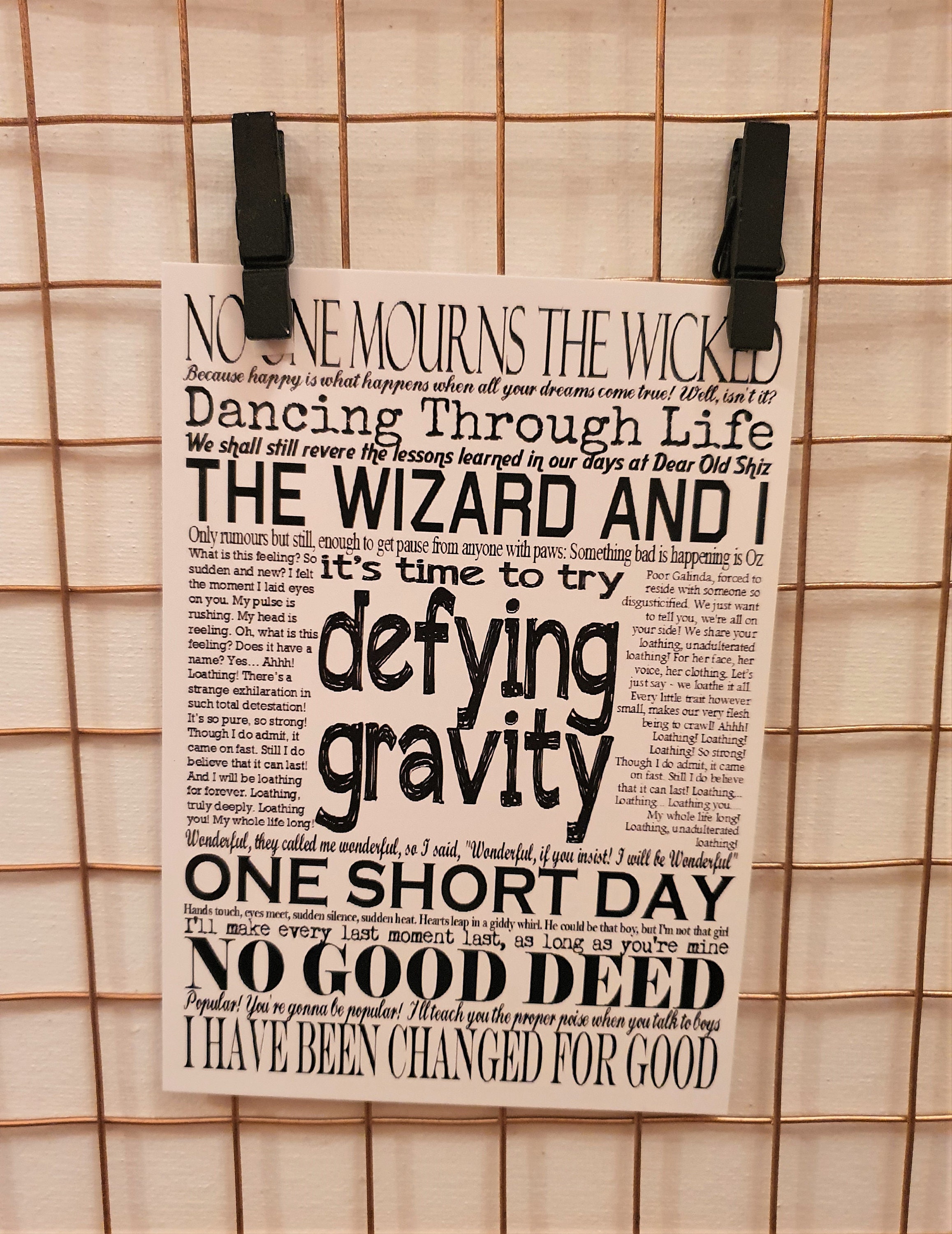 Wicked Quotes and Lyrics Postcard Print - Etsy UK