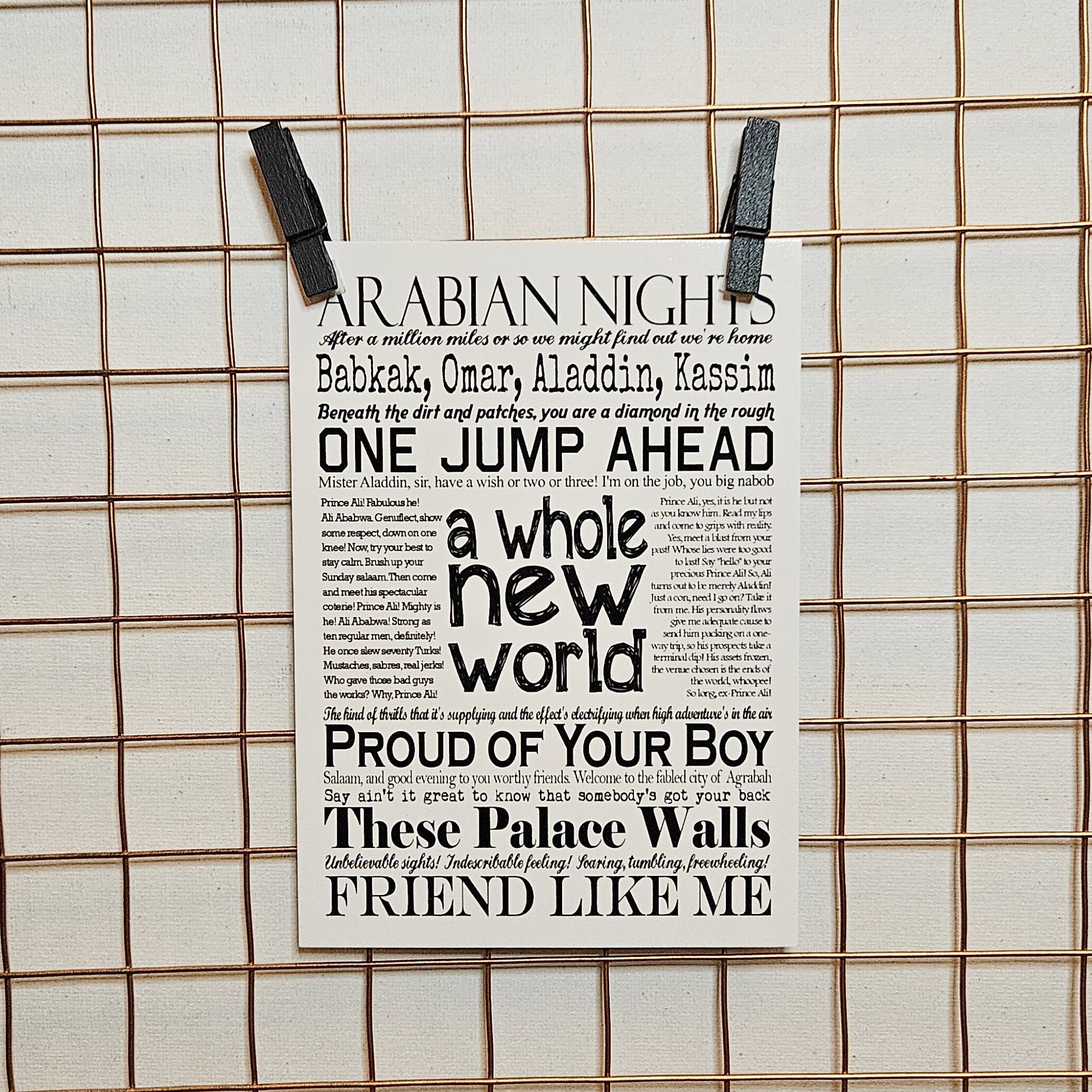 Aladdin Quotes and Lyrics Postcard Print - Etsy