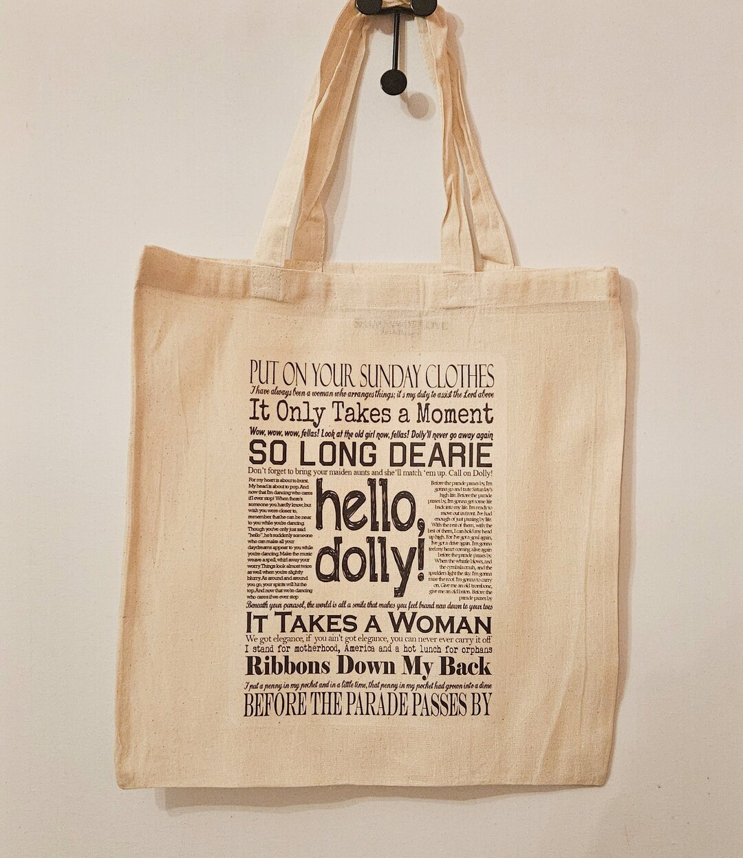 Hello Dolly Quotes and Lyrics Tote/shopper Bag - Natural Canvas - Etsy