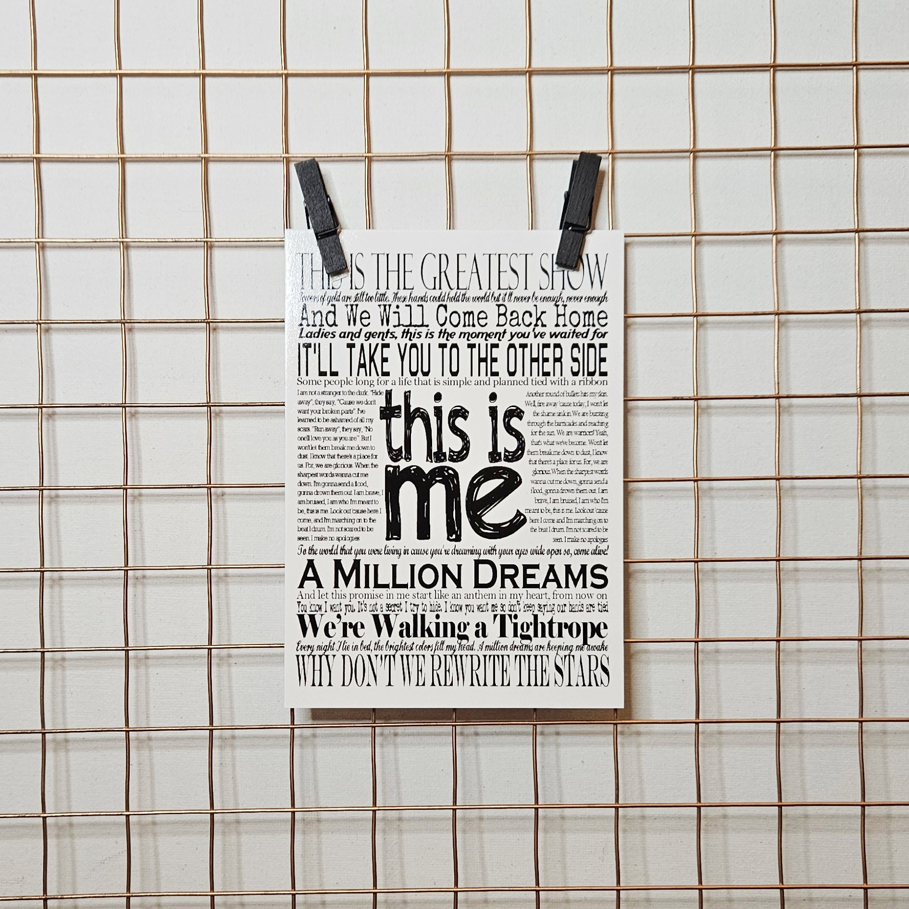 The Greatest Showman Quotes and Lyrics Postcard Print - Etsy