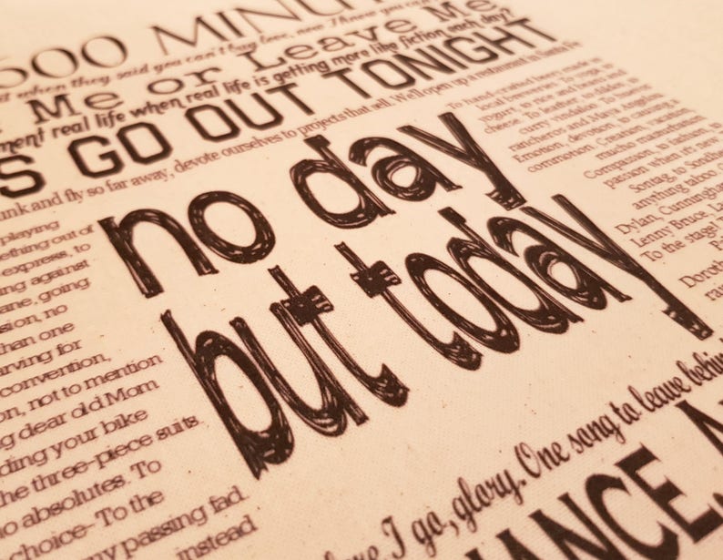 Rent Quotes and Lyrics Tote/shopper Bag - Natural Canvas - Etsy UK
