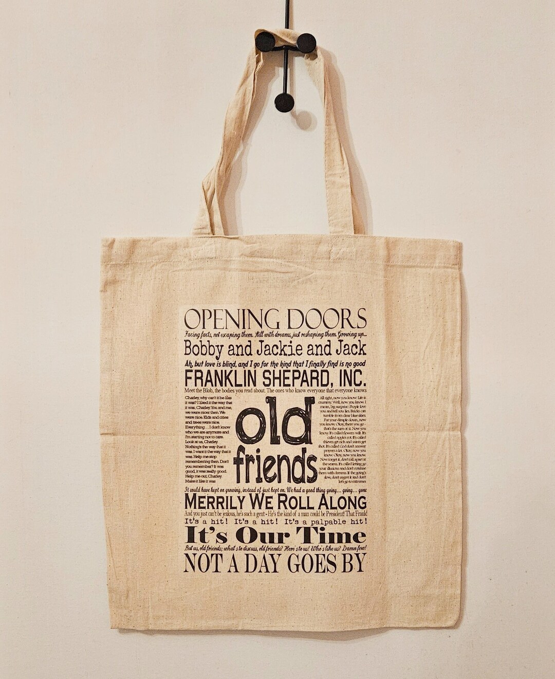 Merrily We Roll Along Quotes and Lyrics Tote/shopper Bag - Natural ...