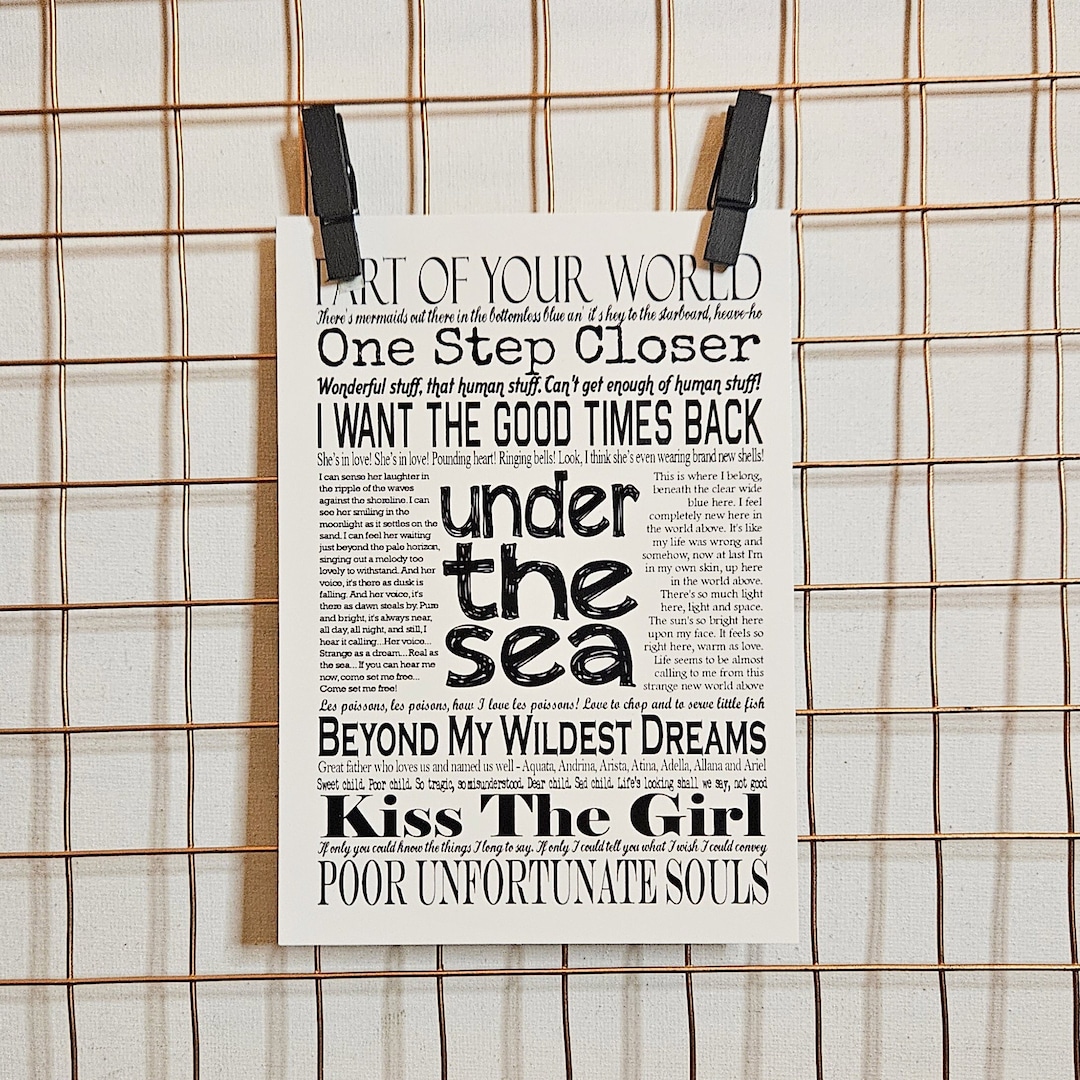 The Little Mermaid Quotes and Lyrics Postcard Print - Etsy