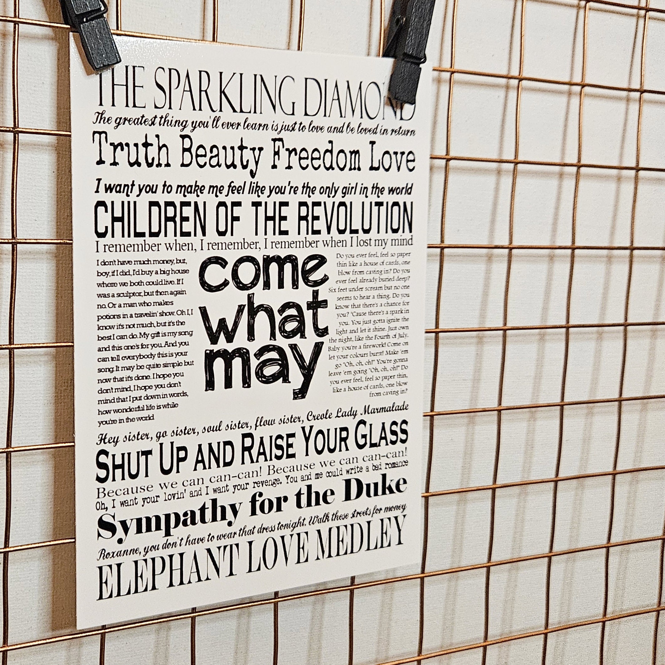 Moulin Rouge Quotes and Lyrics A5/A6 Print - Etsy