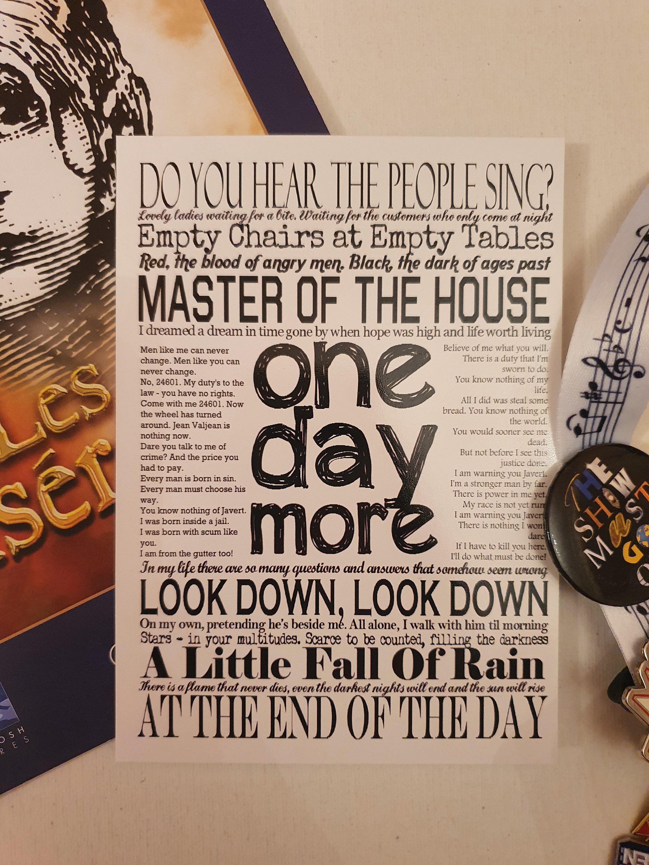 Les Miserables Quotes and Lyrics A5/A6 Print - Etsy