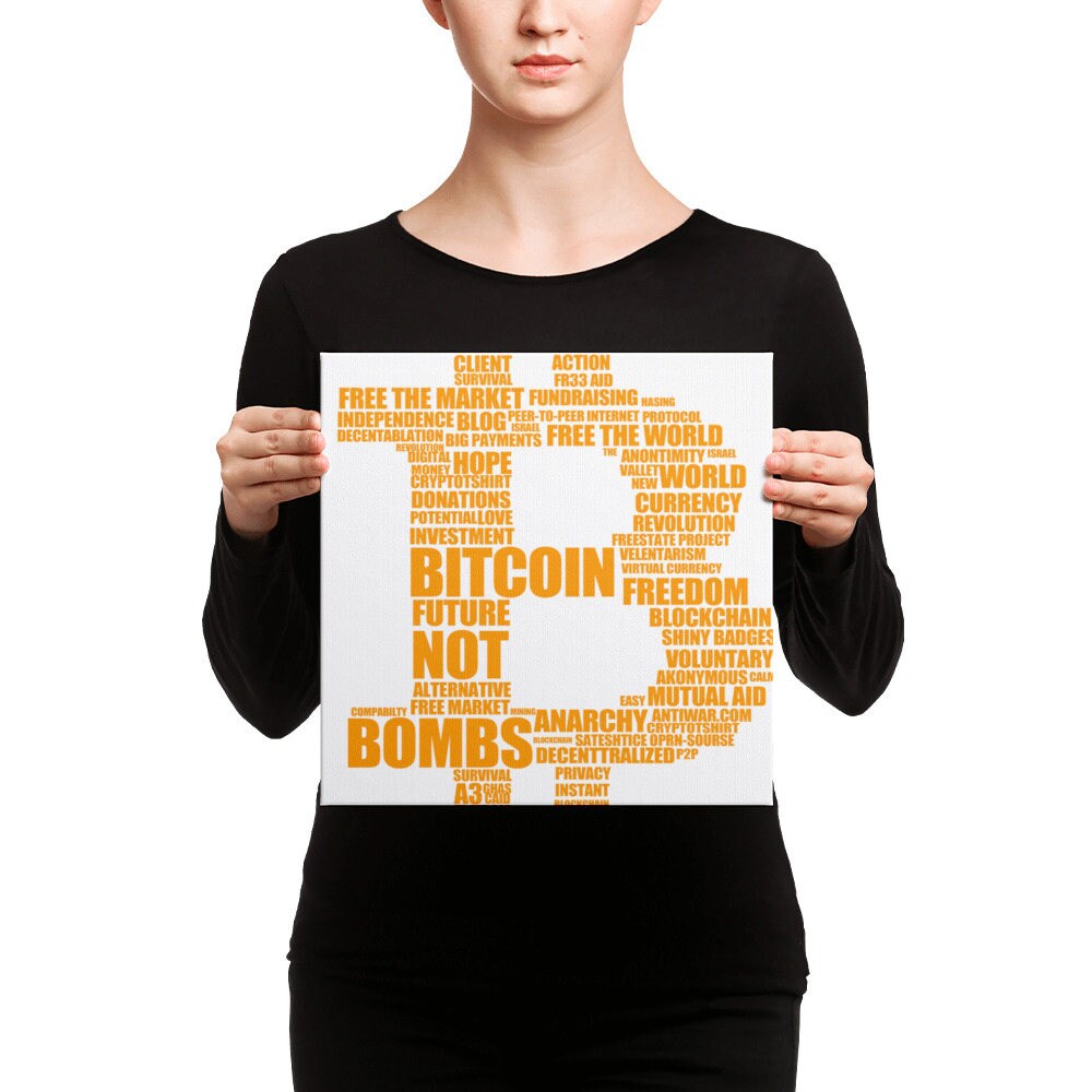 Bitcoin Original BTC Logo Bitcoin Not Bombs Canvas - Etsy Australia