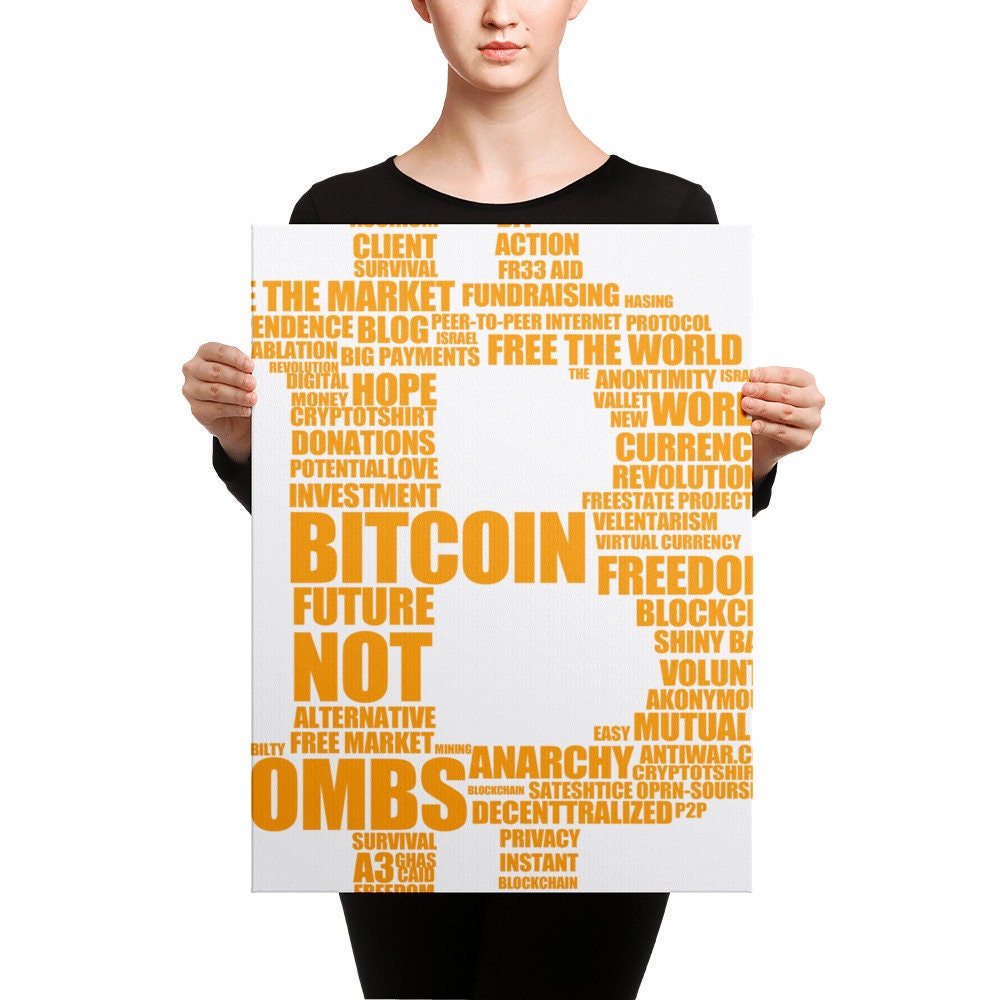 Bitcoin Original BTC Logo Bitcoin Not Bombs Canvas - Etsy Australia