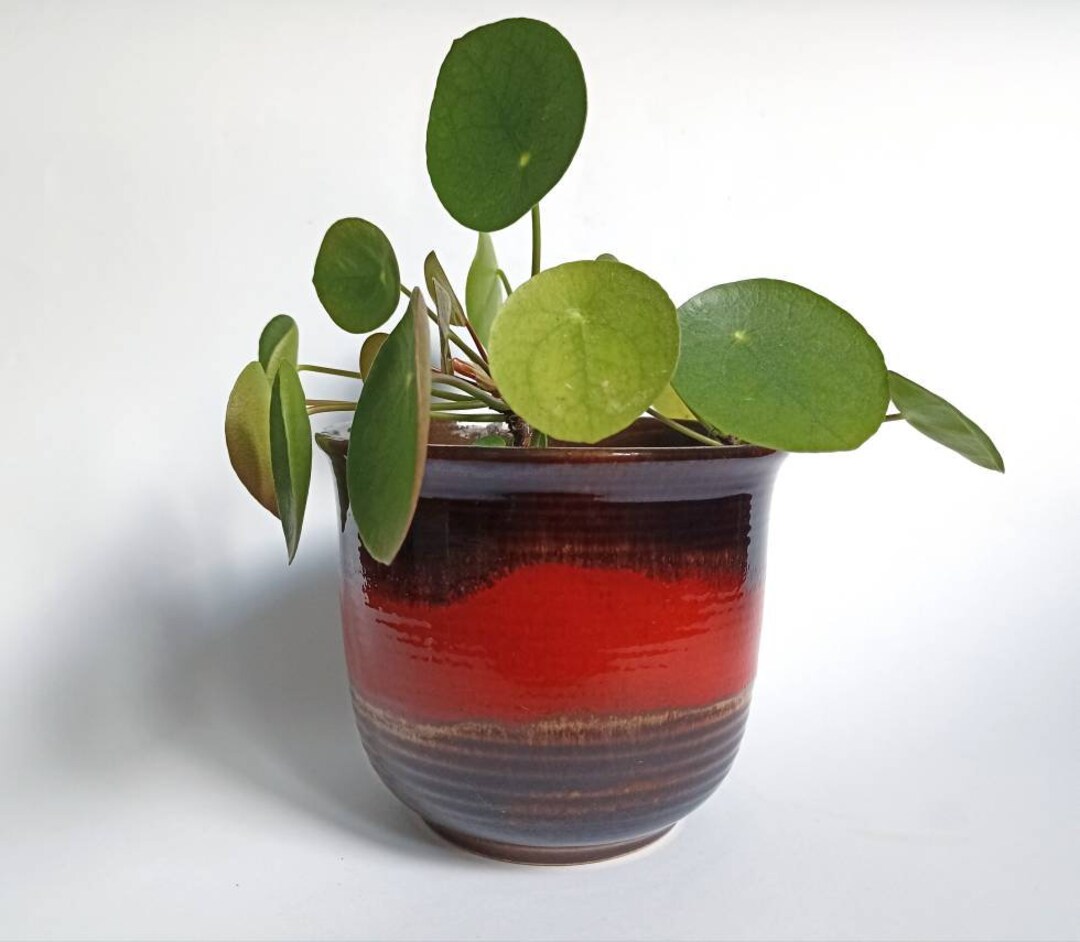 Ceramic Planter/flower Pot by Scheurich 807-14,brown Red Glaze,west ...