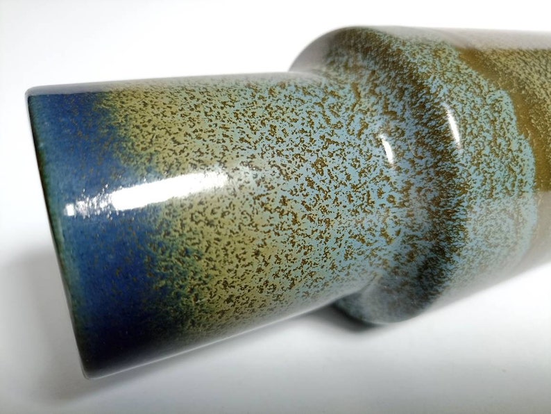 Vintage Peter Simon Gerz Ceramic Vase, Green Blue Glaze, West German ...