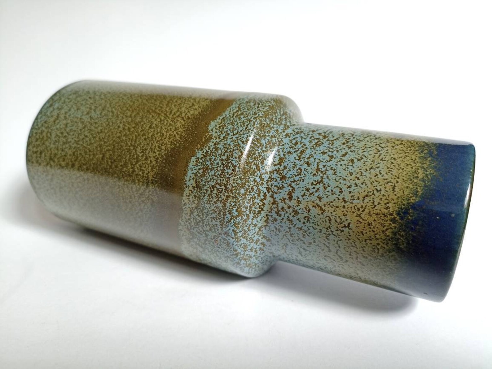 Vintage Peter Simon Gerz Ceramic Vase, Green Blue Glaze, West German ...