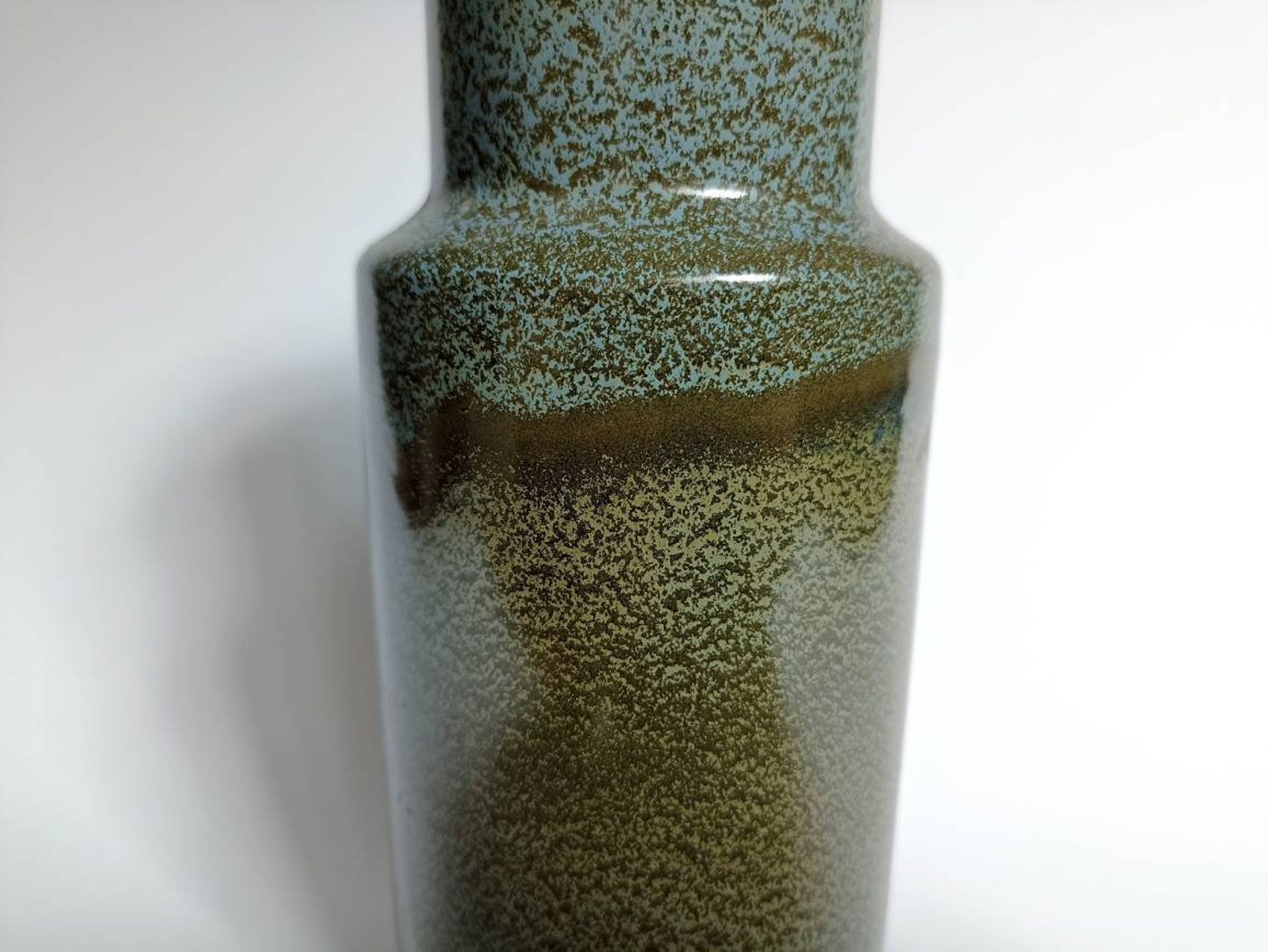 Vintage Peter Simon Gerz Ceramic Vase, Green Blue Glaze, West German ...