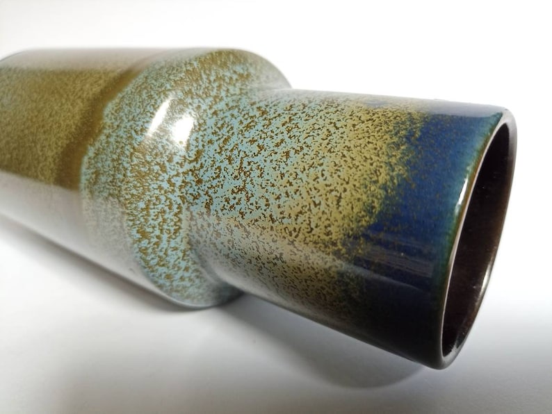 Vintage Peter Simon Gerz Ceramic Vase, Green Blue Glaze, West German ...